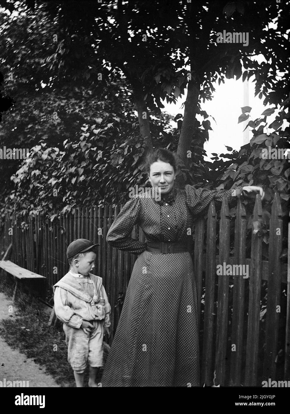 Olle or Ivar with Elin Liljefors, Svartbäcksgatan 37, block Edda ...