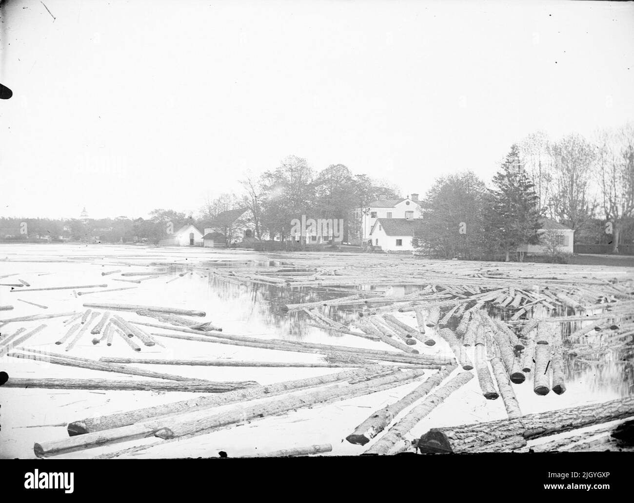Float timber at the old mansion in Forsmark, Uppland. Float timber at ...