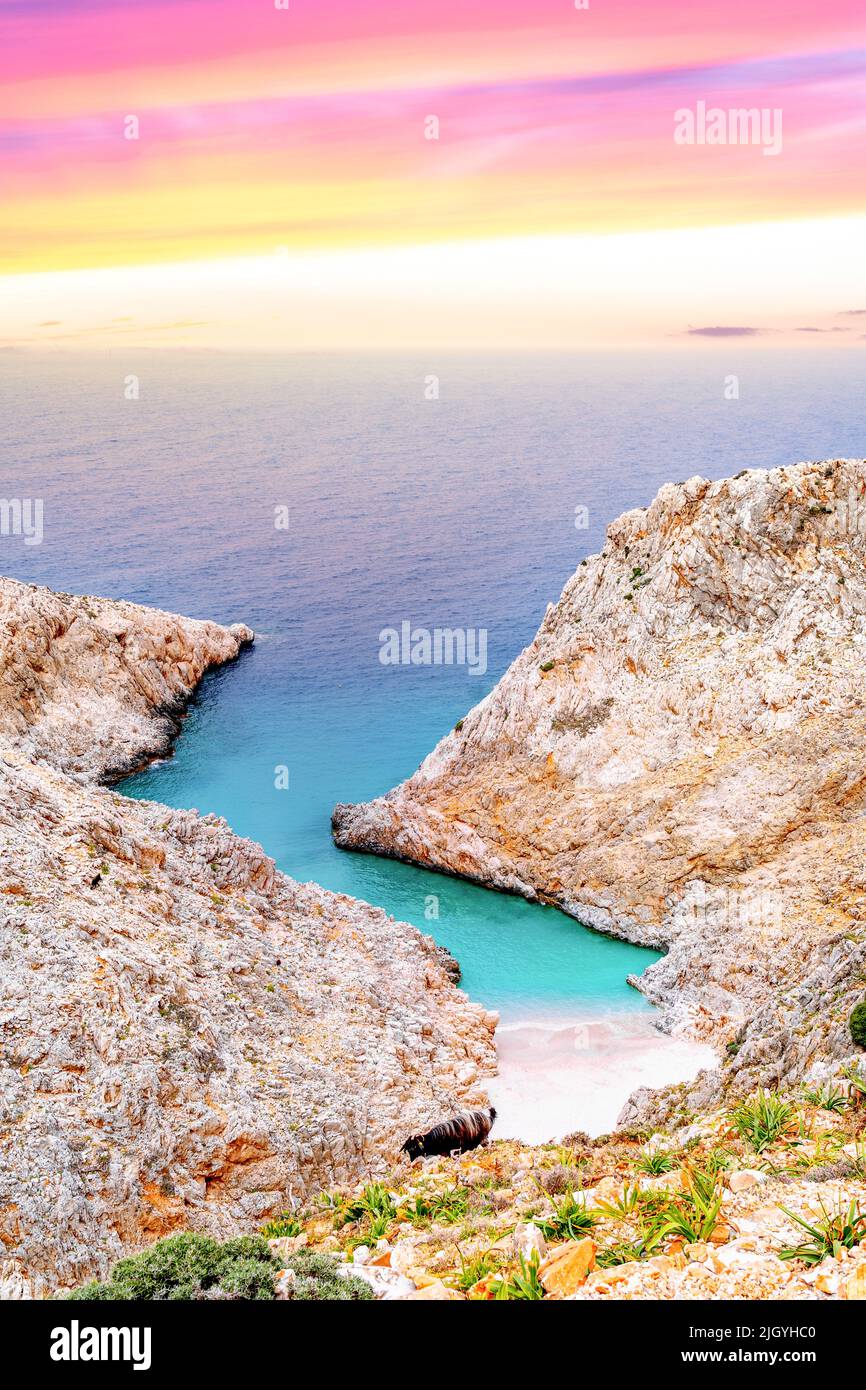 Seitan Limania Beach in Crete, Greece Stock Photo - Alamy