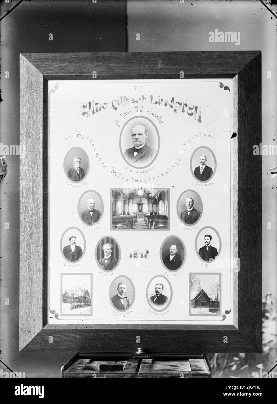 Memorial board from Elias Albert Lindgren's 75th birthday ", Östhammar ...