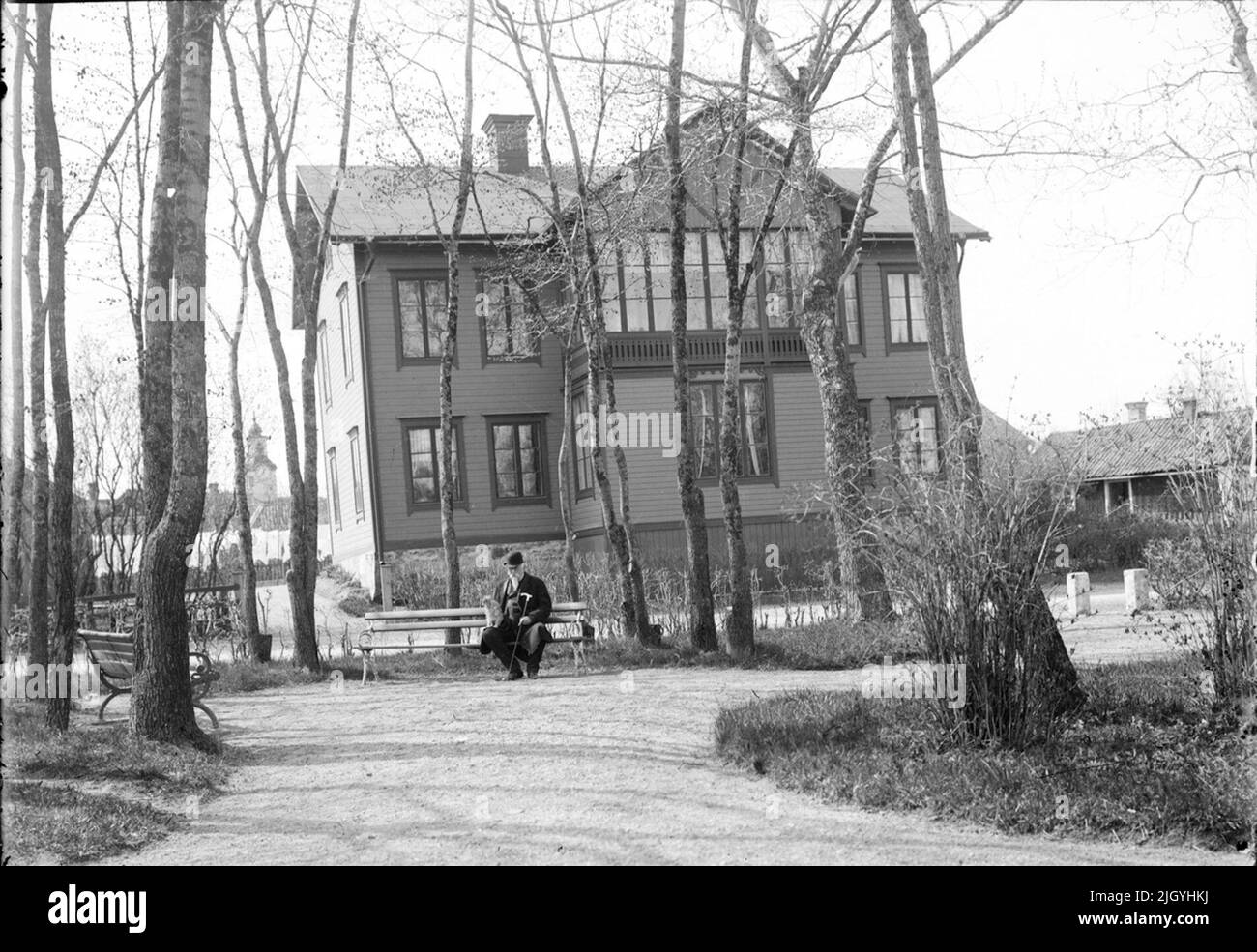 Bernhard Almgren's villa, Stora Nygatan, from Stadsparken, Östhammar ...
