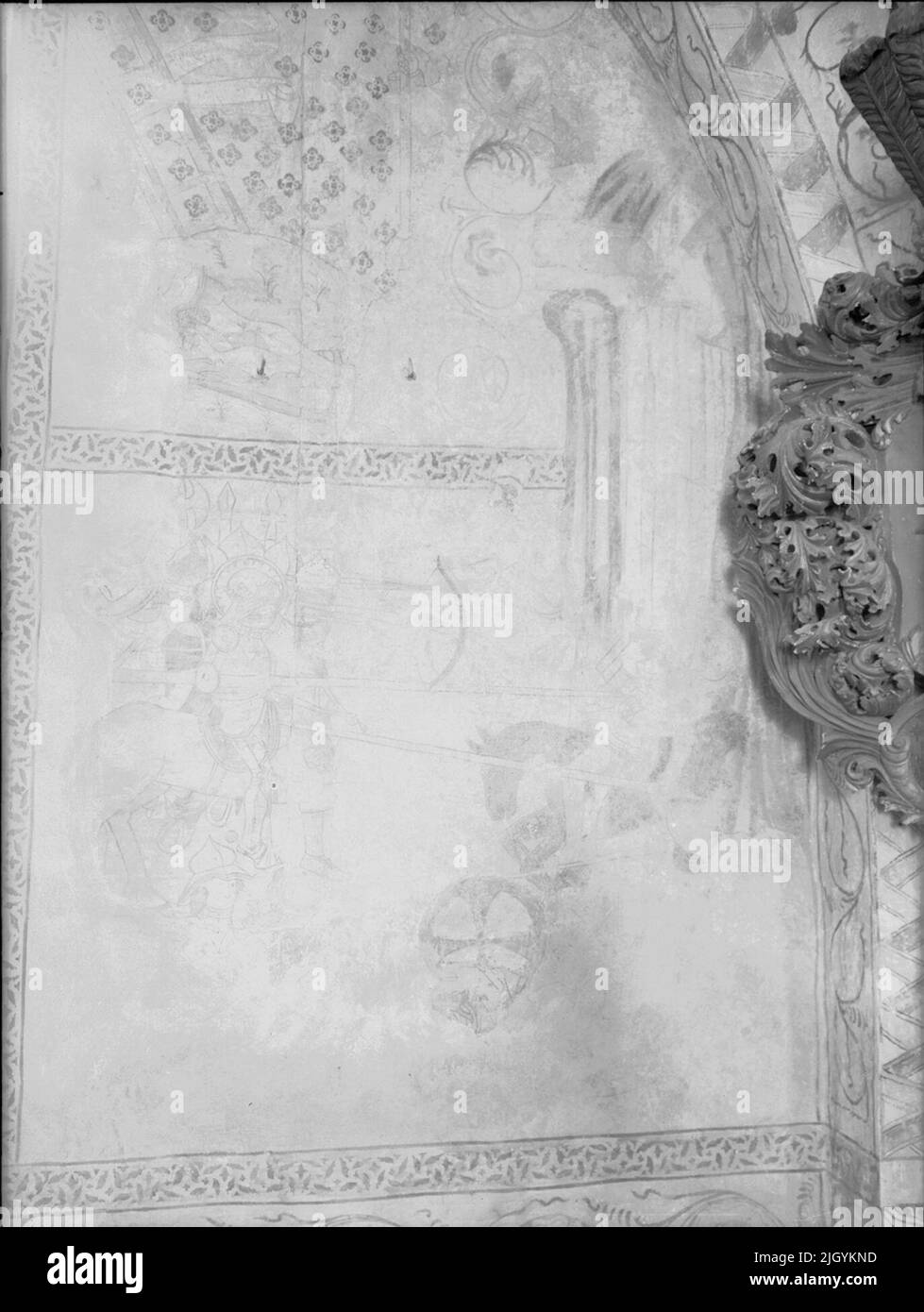 Religious art mural Black and White Stock Photos & Images - Alamy