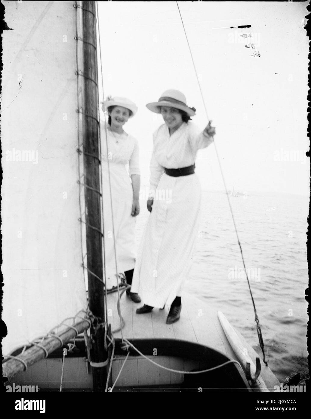 Women on Sailboat, Östhammar, Uppland. Women on Sailboat, Östhammar ...