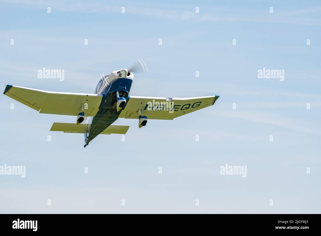 Lommis, Switzerland, May 11, 2022 Robin DR400 propeller plane is ...