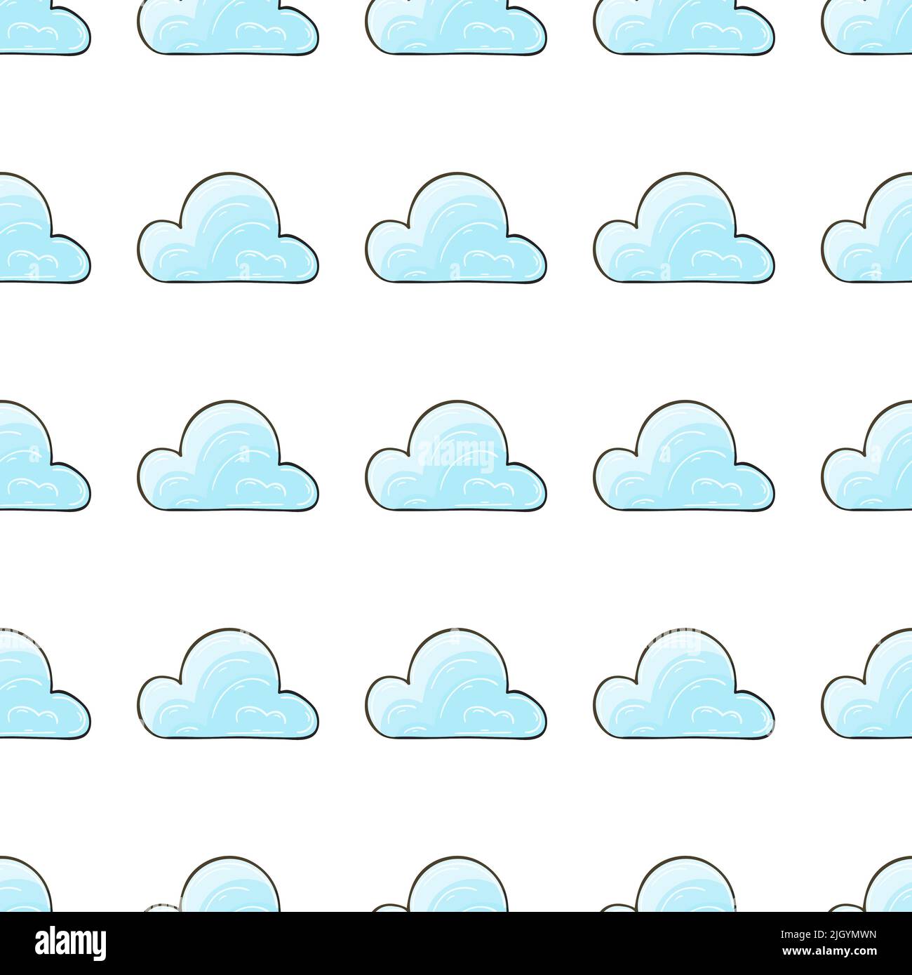 Seamless pattern with clouds. Illustration in hand draw style. Can be ...