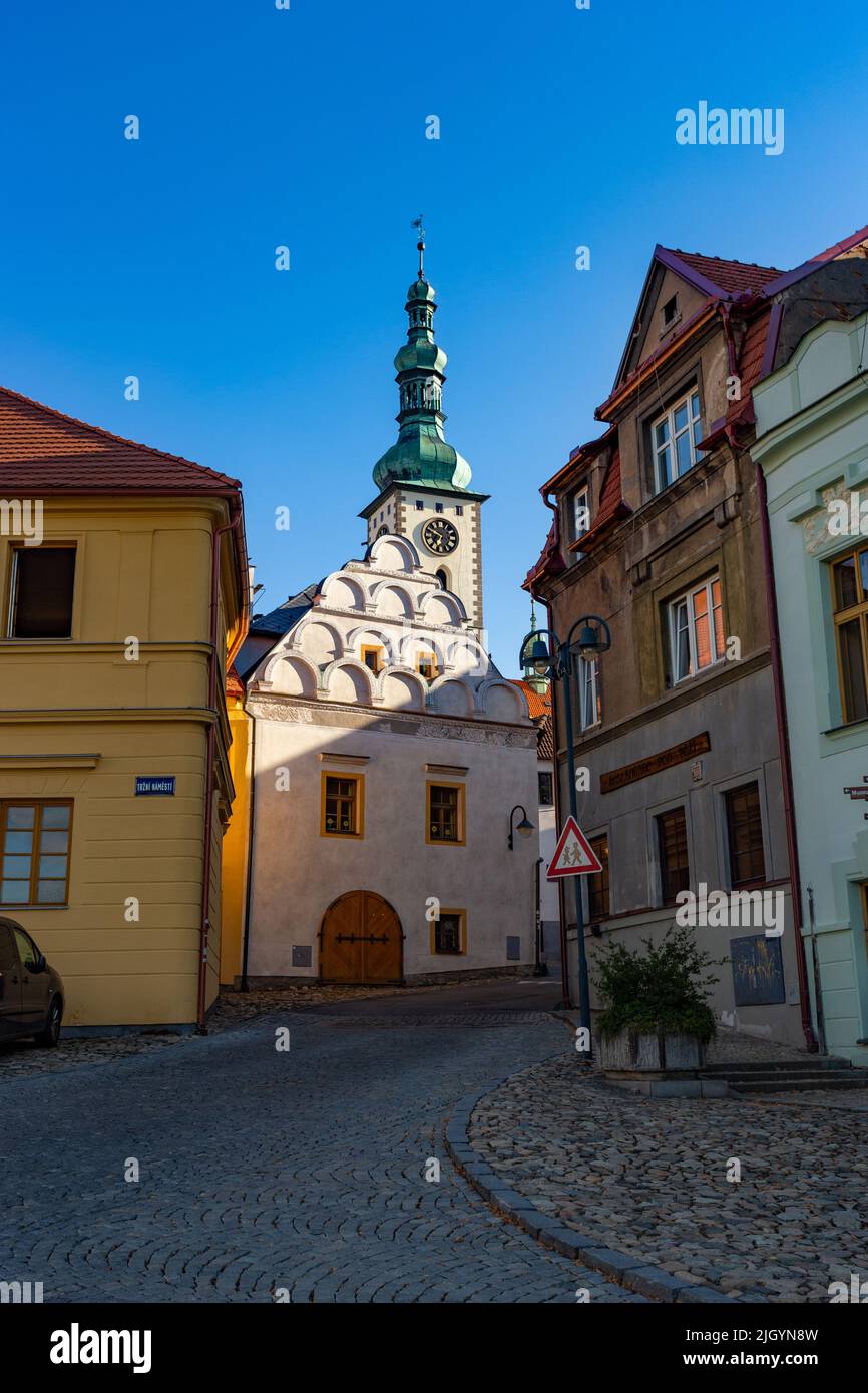 Street in the city of Tabor. South Bohemia Stock Photo - Alamy