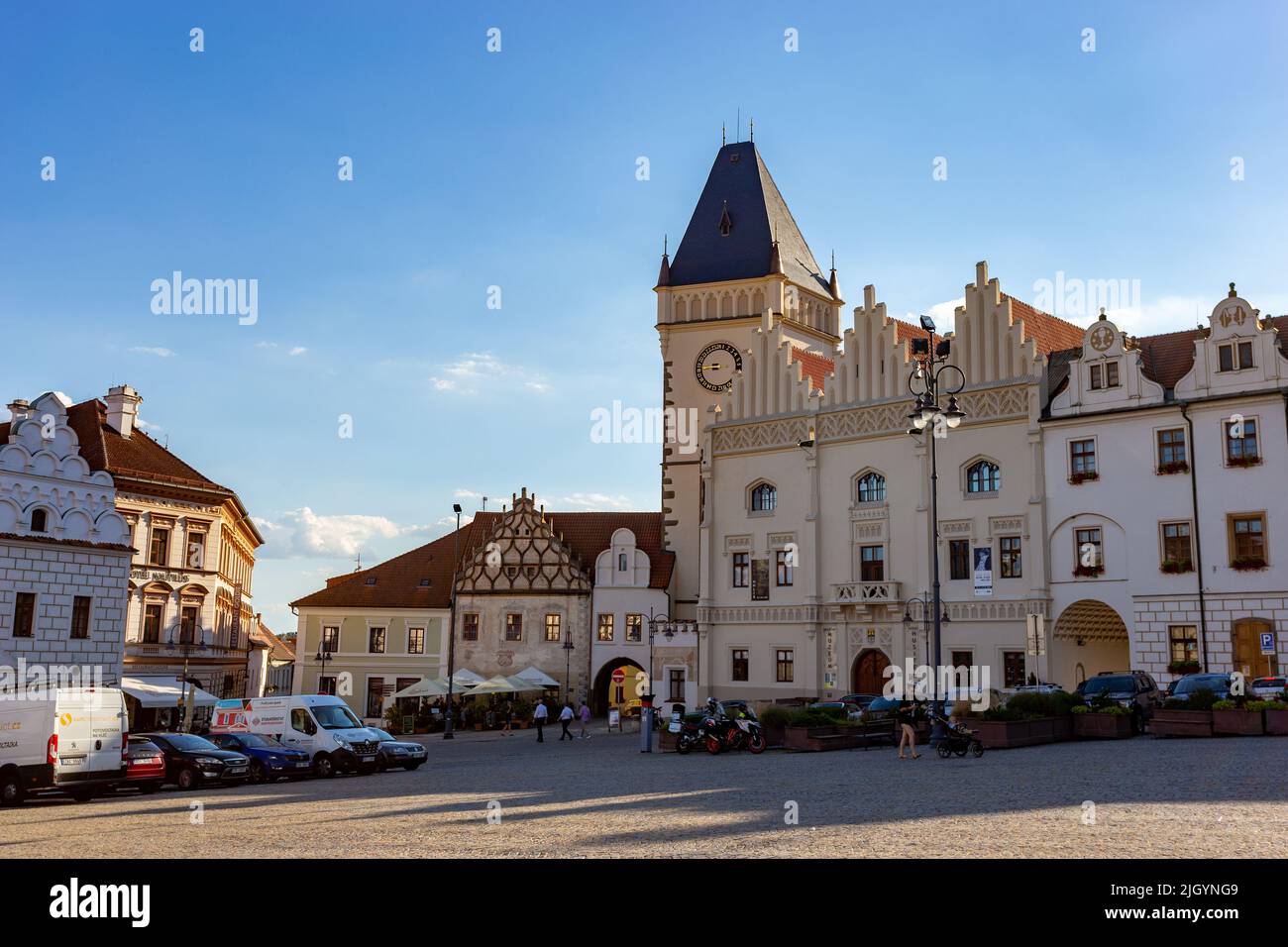 CZECHIA, TABOR - JULY 12, 2022: Summer evening in Tabor city, Czechia ...