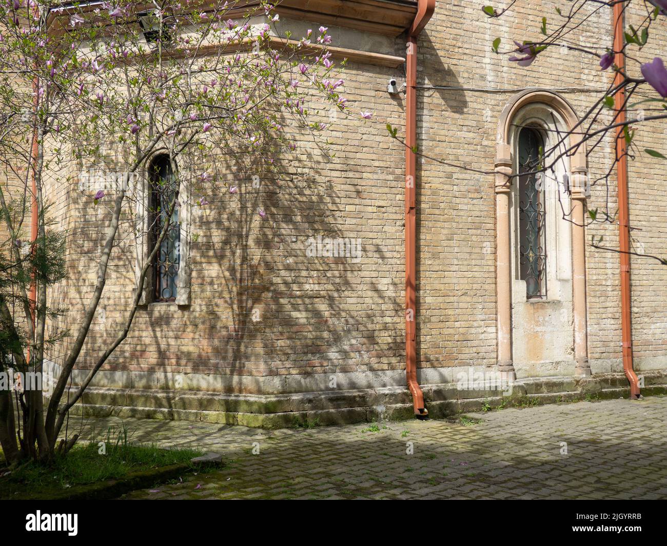 wall of an ancient temple. Religious building. Temple wall with a ...