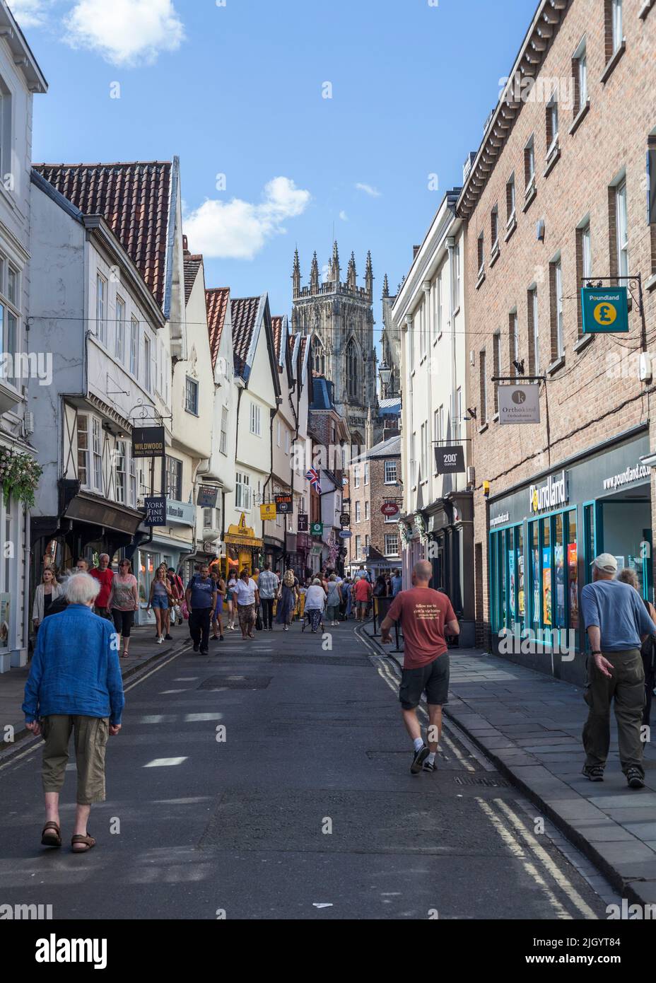 A street scene in Low Petergate,York,North Yorkshire,England,UK with ...