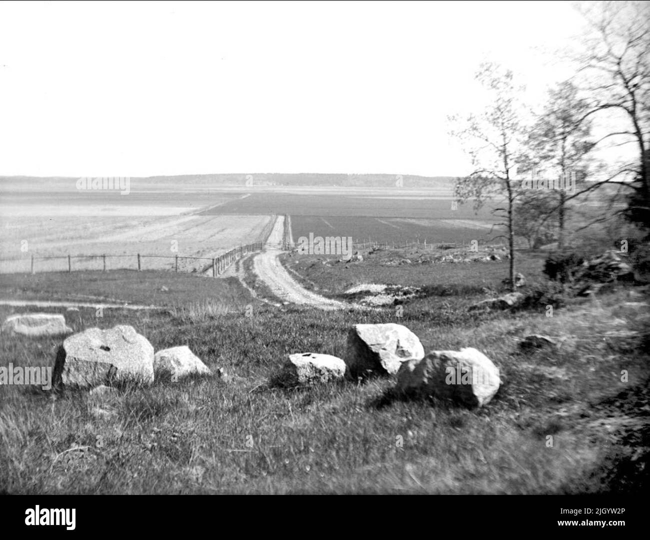 Cultivation landscape in Hammarby, Denmark's parish, Uppland May 1925 ...