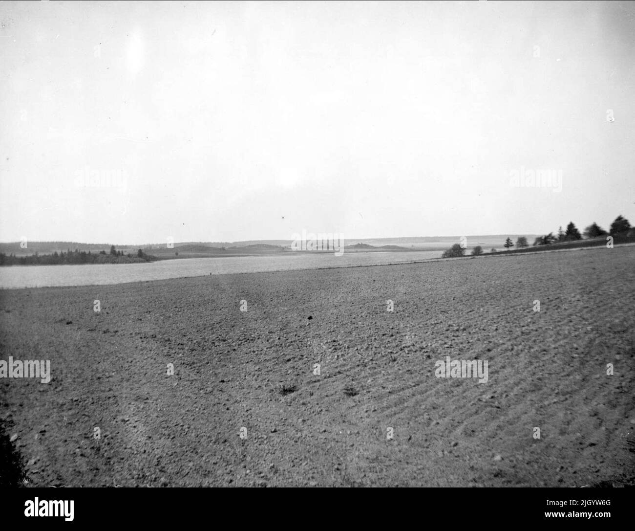 Landscape view with Alsta Lake, Nysätra parish, Uppland May 1922 ...