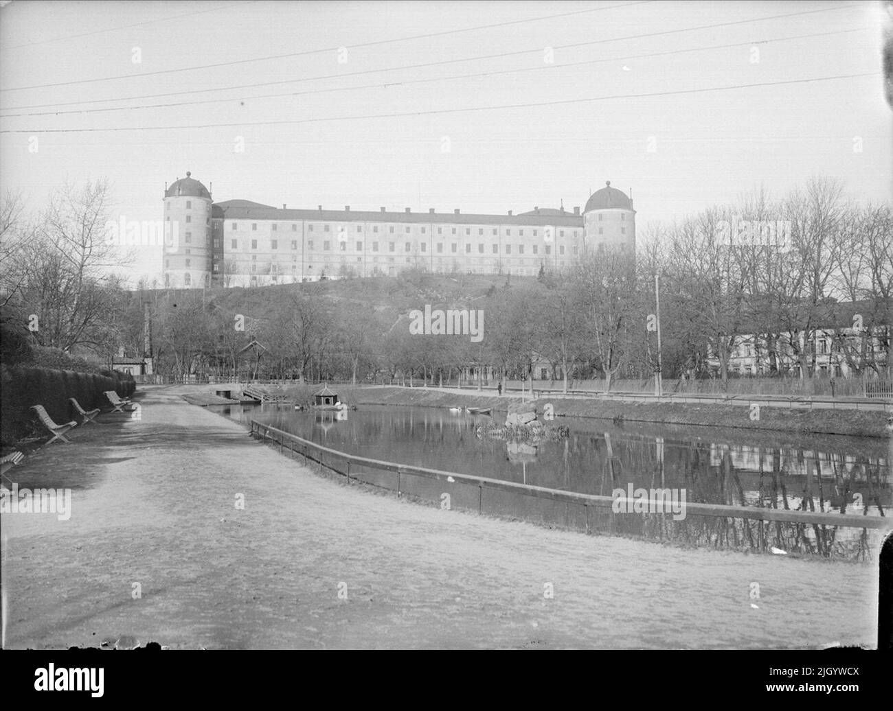 Uppsala castle with the svandammen Black and White Stock Photos ...