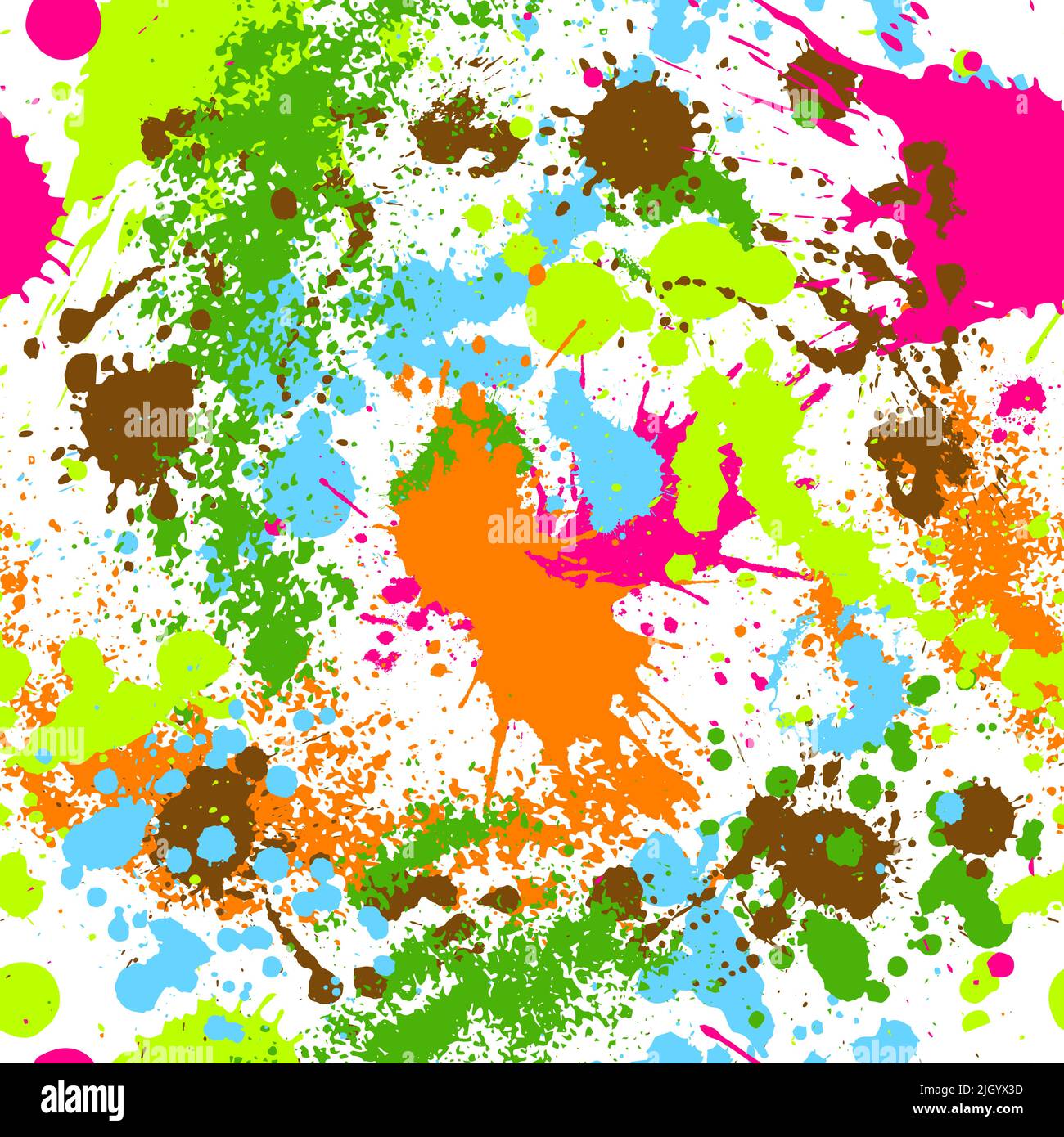 Vector seamless pattern with ink blots and brush strokes. Colorful ...