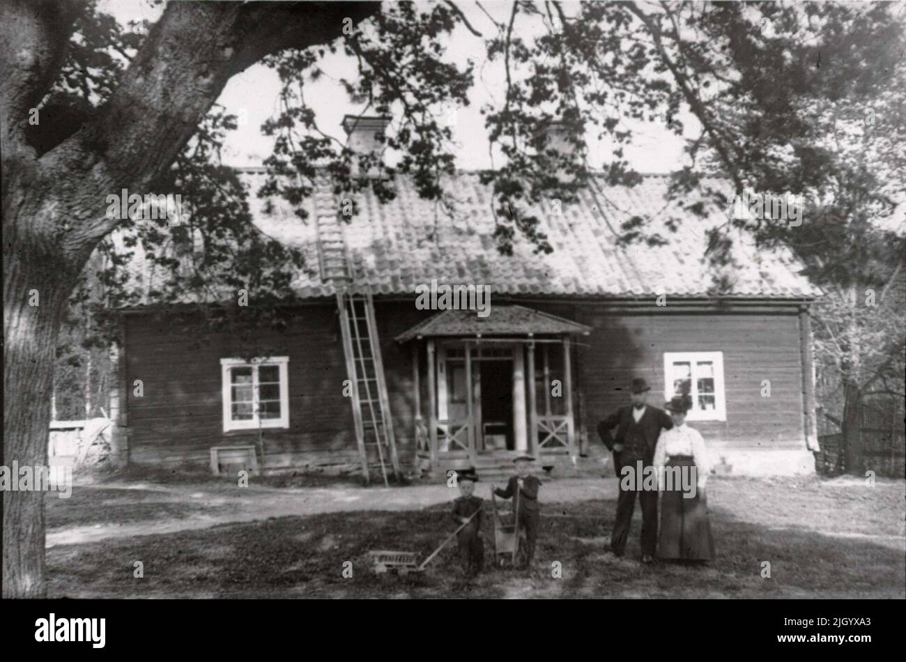 Woman, Male and Children, Funbo or Björklinge parish, Uppland. Woman ...