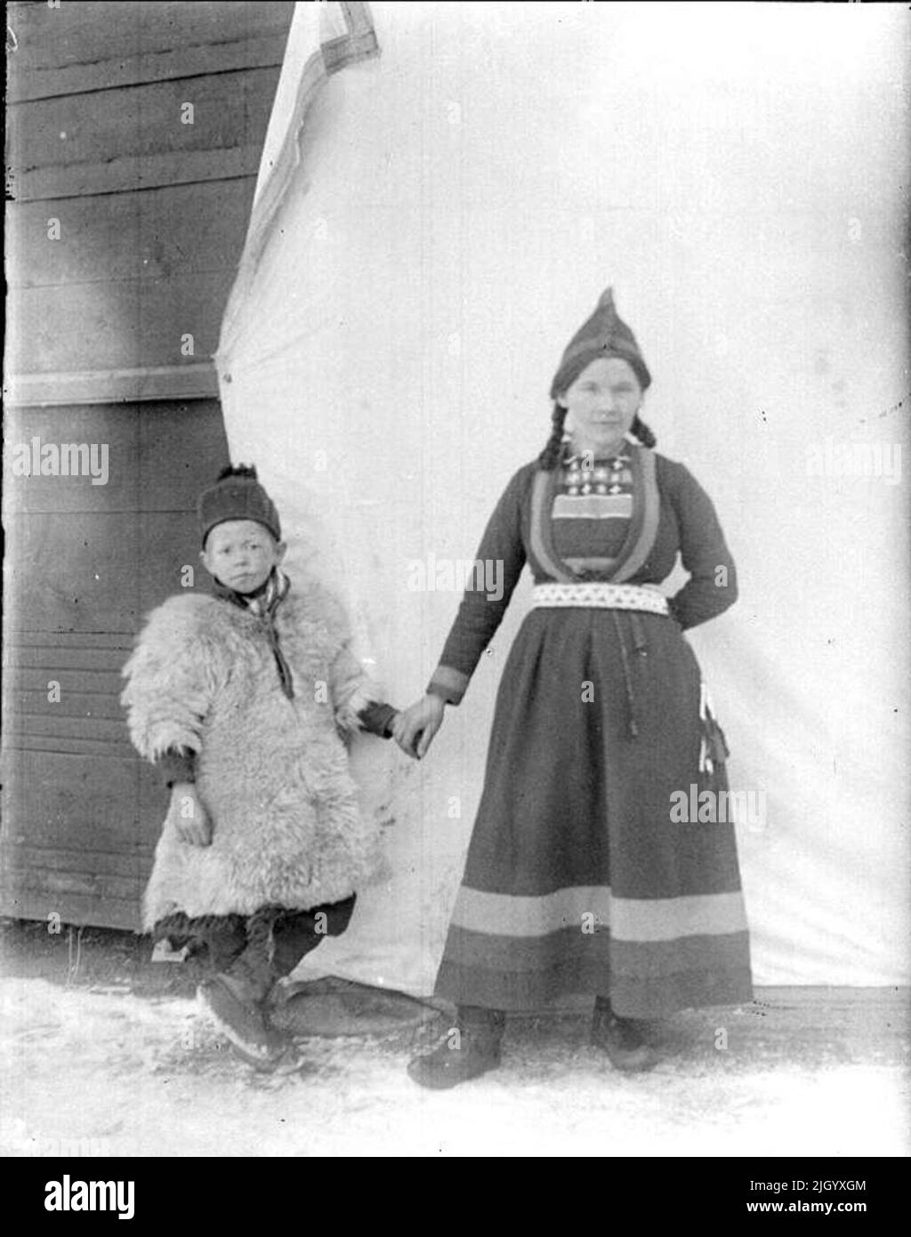 Woman and Children at Feithska Santa, the Oden Ygg, Uppsala block ...