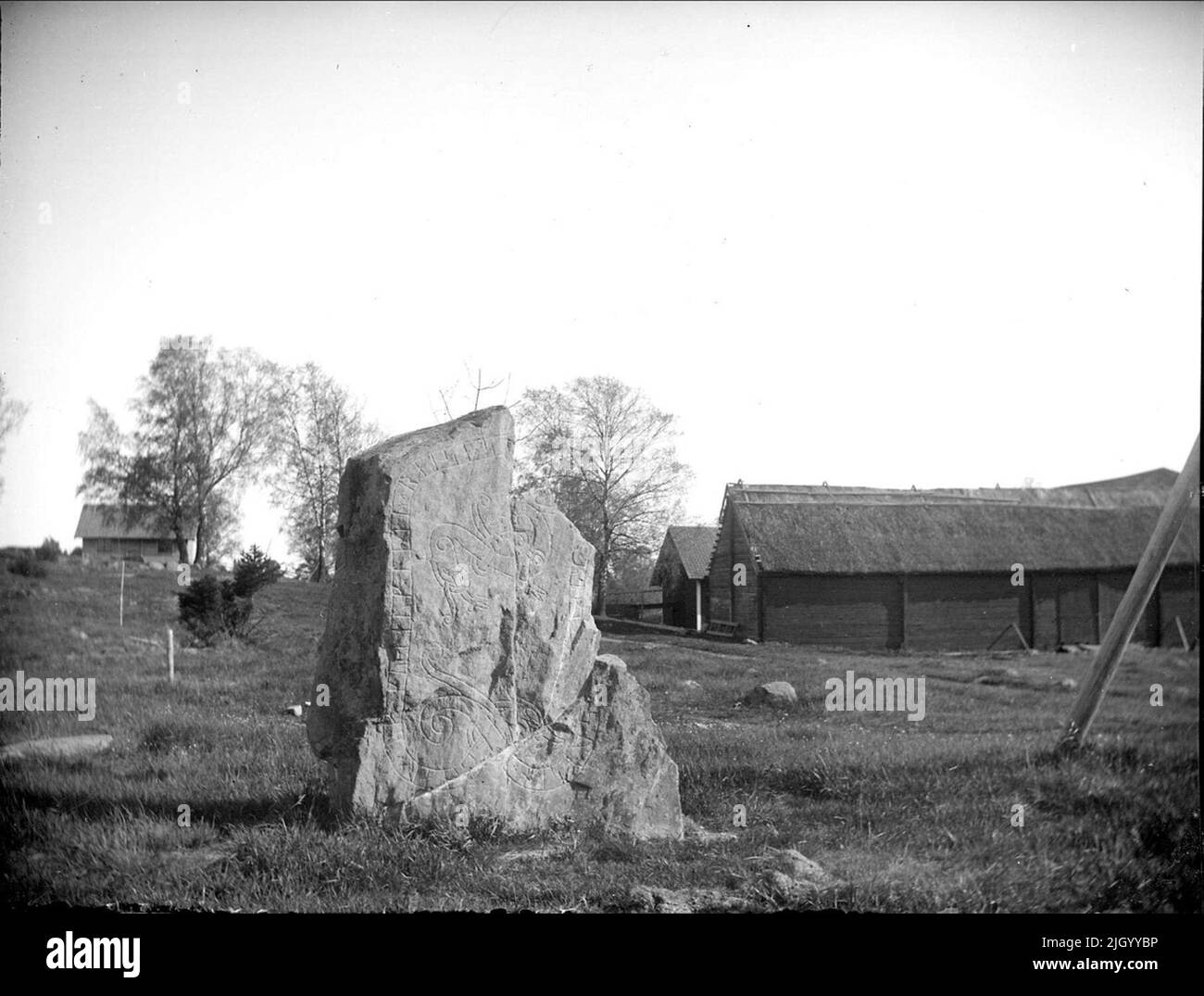 Runsten in Roserberg, Norrsunda parish, Uppland May 1919. Runsten in ...