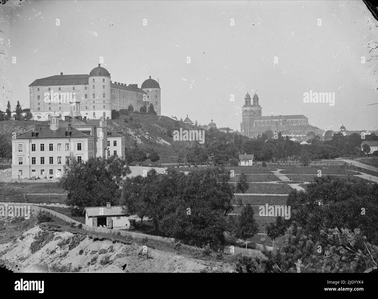 Academic Hospital, Uppsala Castle and Uppsala Cathedral, Uppsala 1860s ...