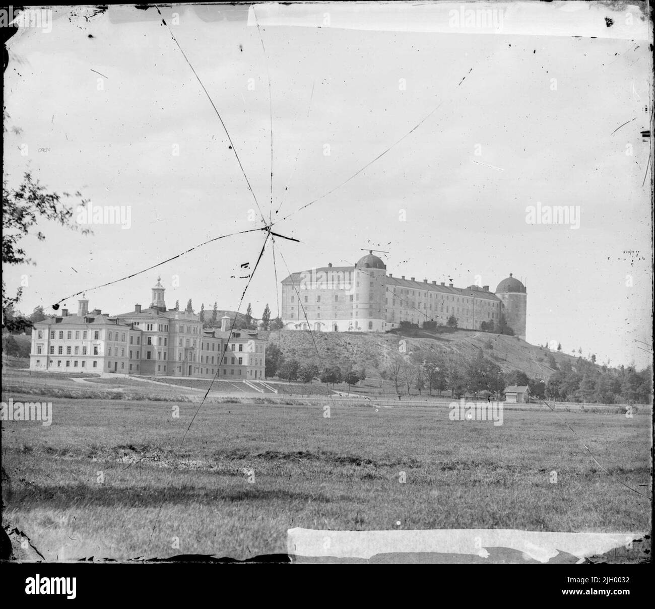Academic Hospital and Uppsala Castle from Söder, Uppsala probably 1860s ...