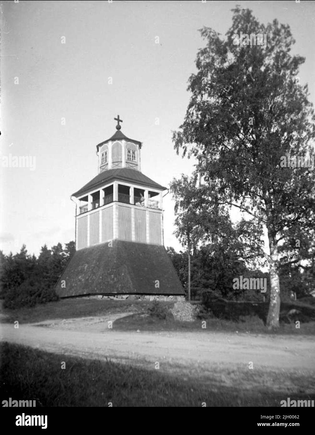 Björklinge church bell stack, Björklinge parish, Uppland October 1922 ...