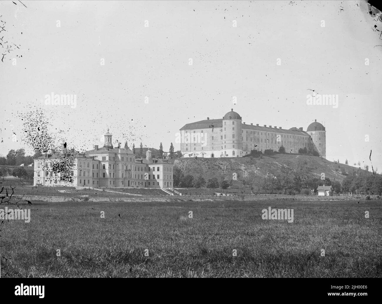 Academic Hospital and Uppsala Castle from Söder, Uppsala probably 1860s ...
