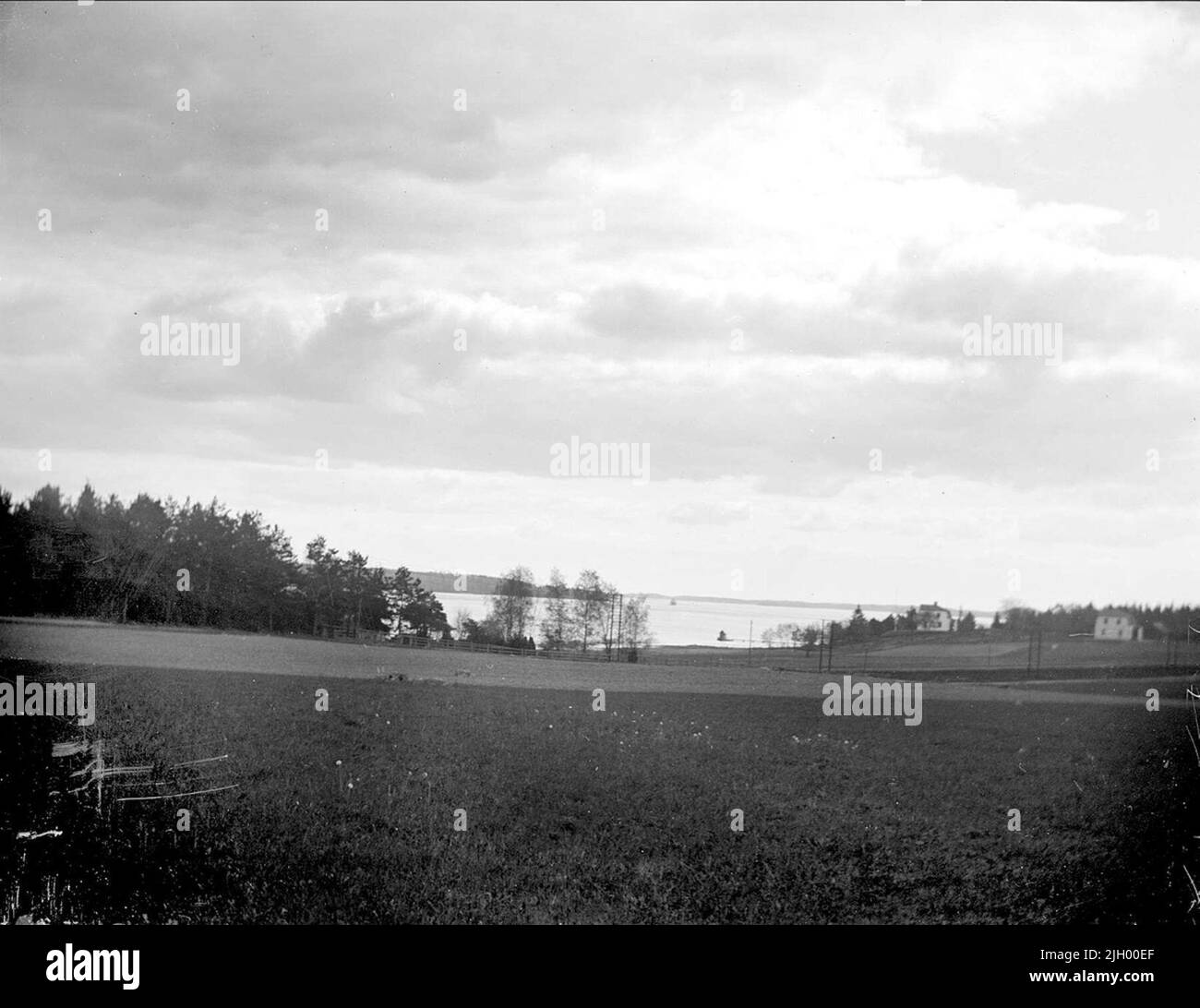 Landscape view with Ekolsundsviken, Husby-Sjutolfts parish, Uppland May ...