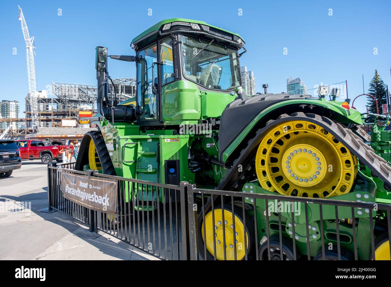 13 July 2022 - Calgary, Alberta Canada - Farm tractor on display at the ...