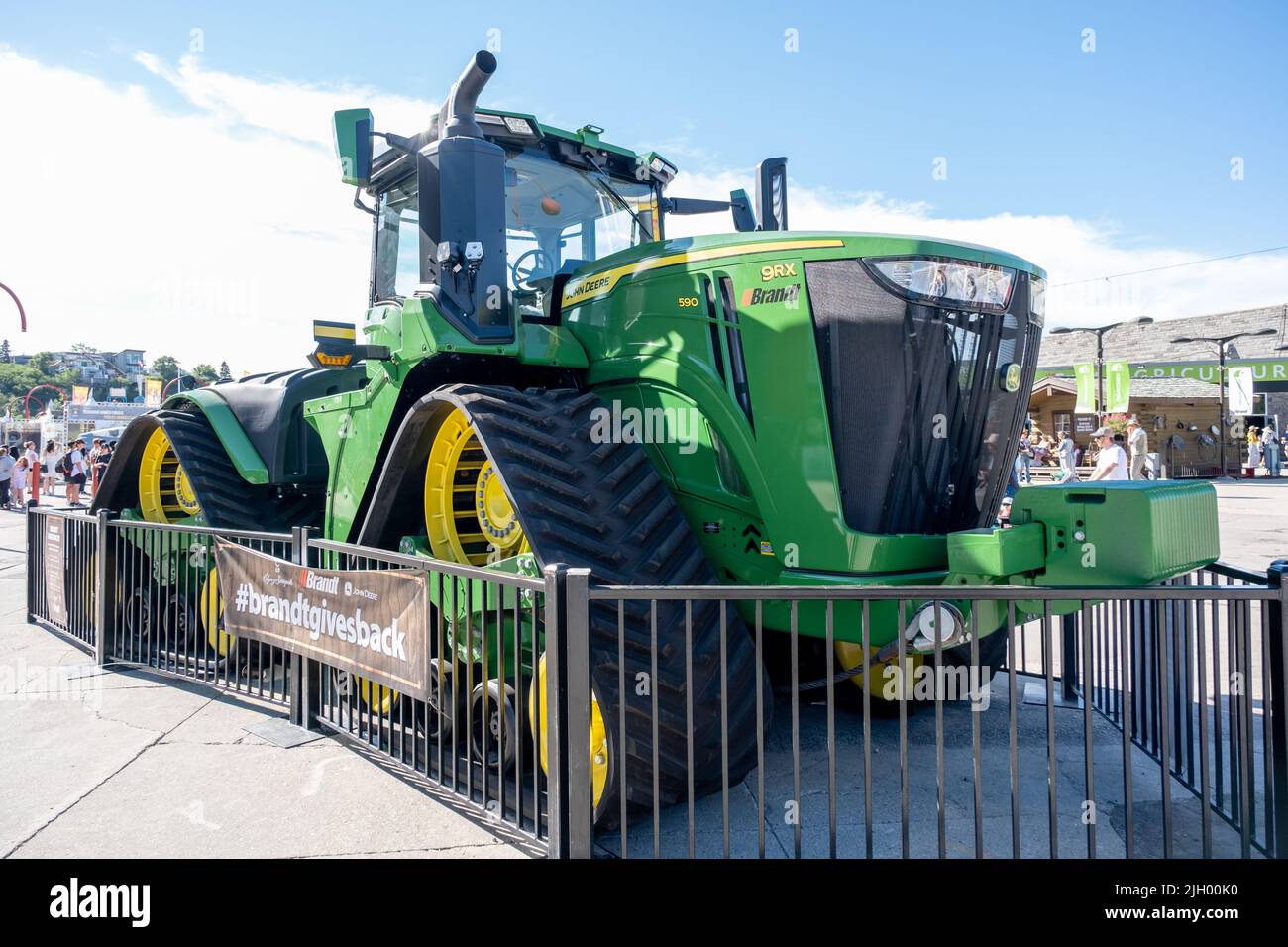 13 July 2022 - Calgary, Alberta Canada - Farm tractor on display at the ...