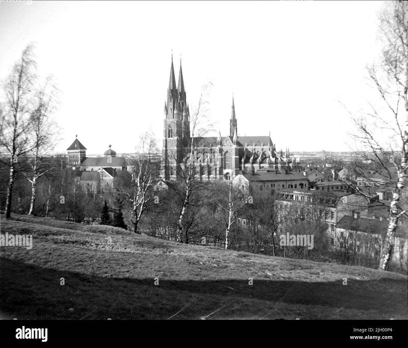 Helga Trinity Church and Uppsala Cathedral from Slottsbacken, Uppsala ...