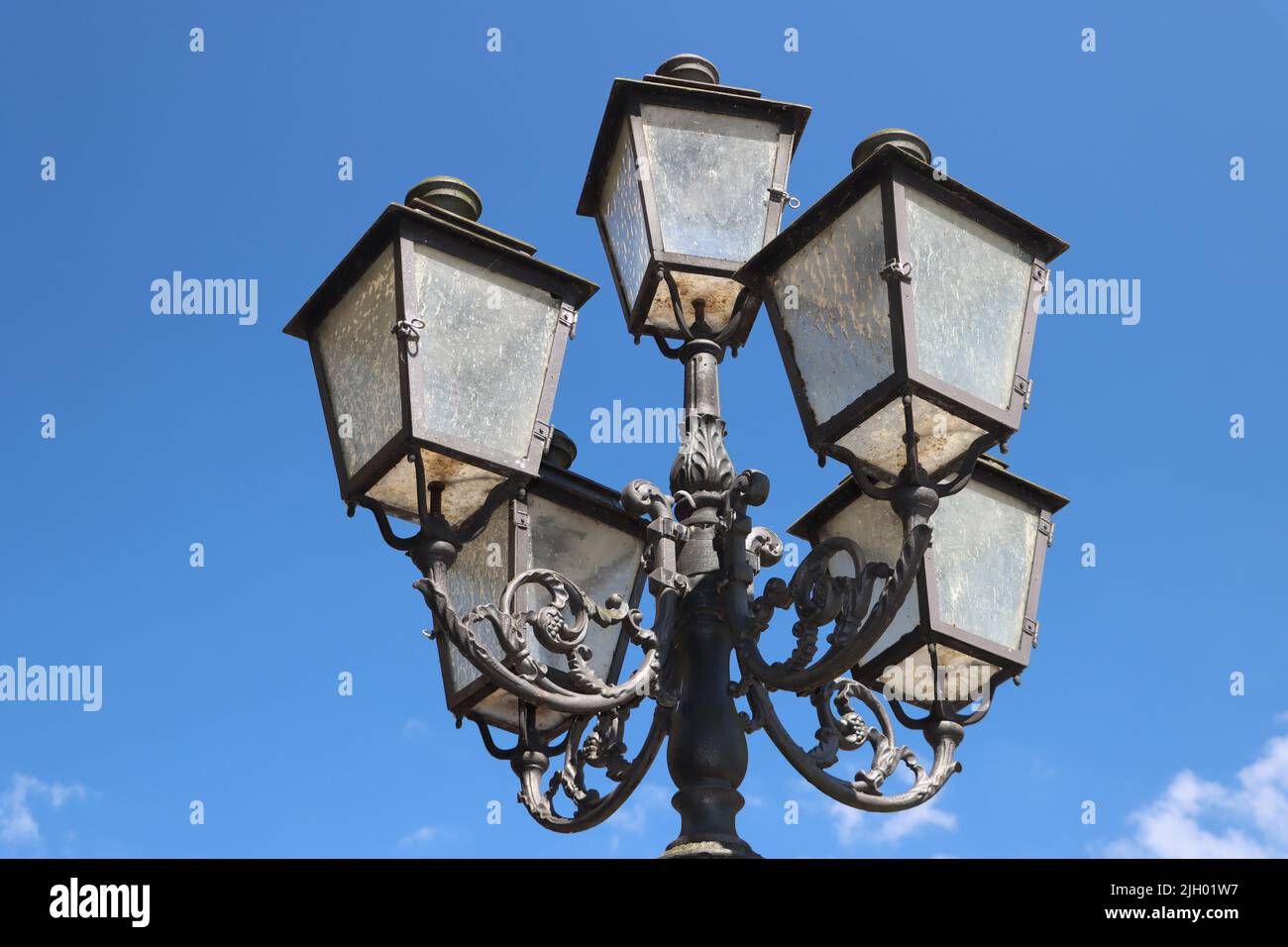 ancient latern contains five separate lamps to illuminate the night ...