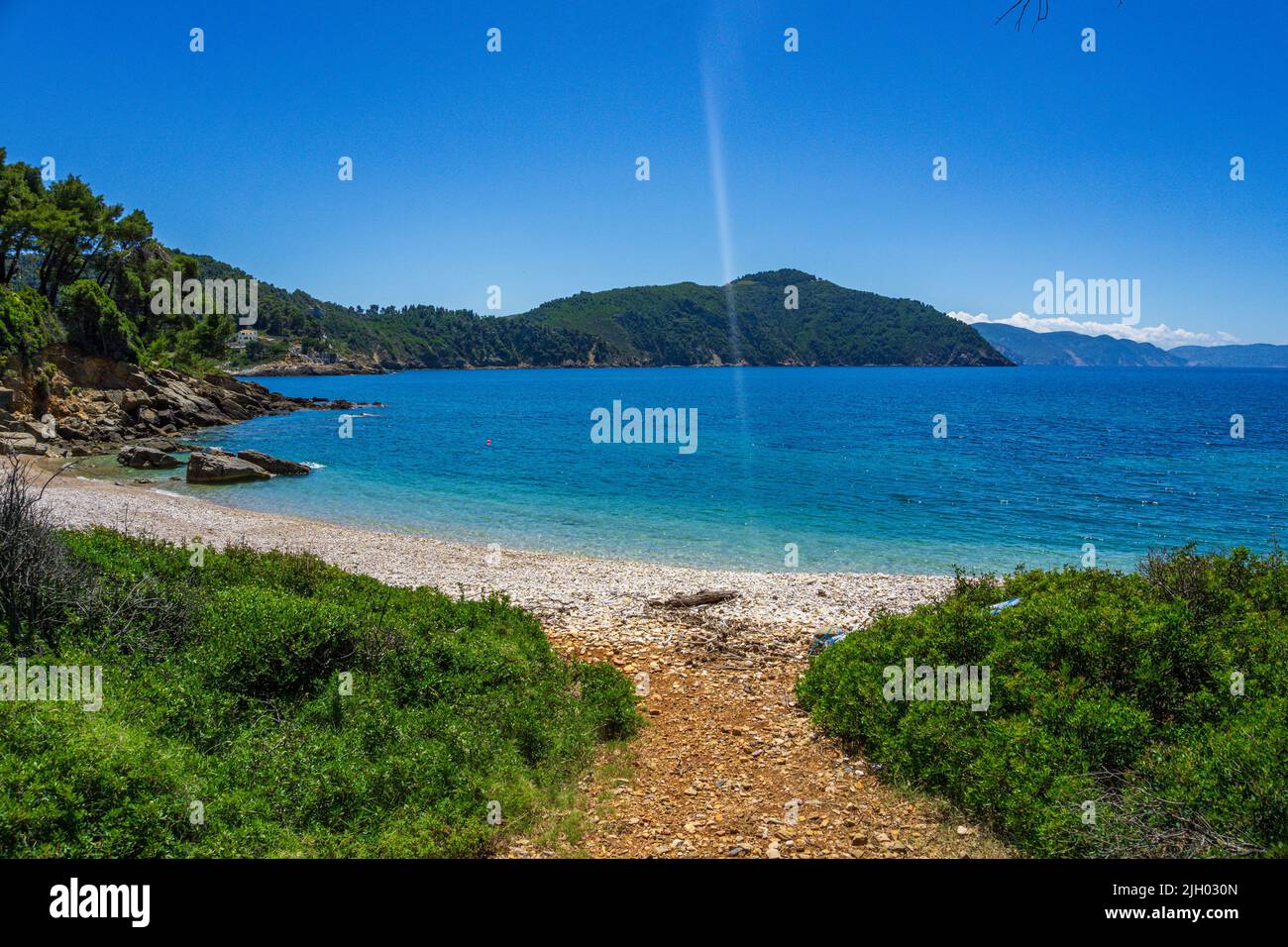 Beautiful natural scenery from Megali Ammos or large sand beach in ...