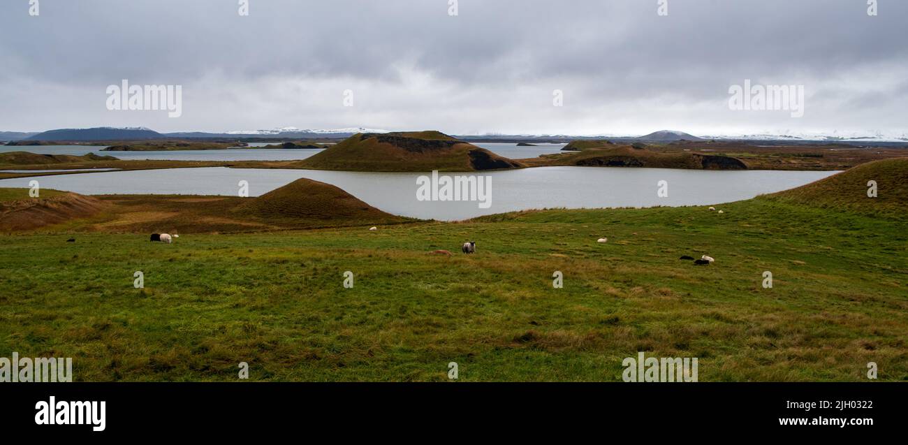 The Skútustaðagígar pseudo-craters are located in the Lake Mývatn area ...