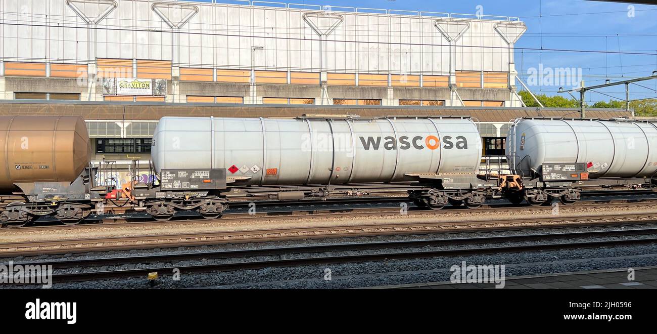 The Wascosa tank wagons for chemicals on the railroad Stock Photo - Alamy