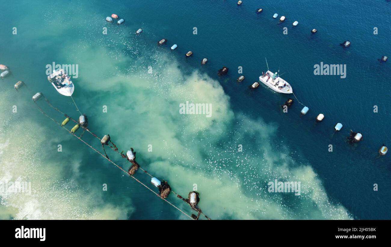 A bird's eye view of boats parked in the sea Stock Photo - Alamy