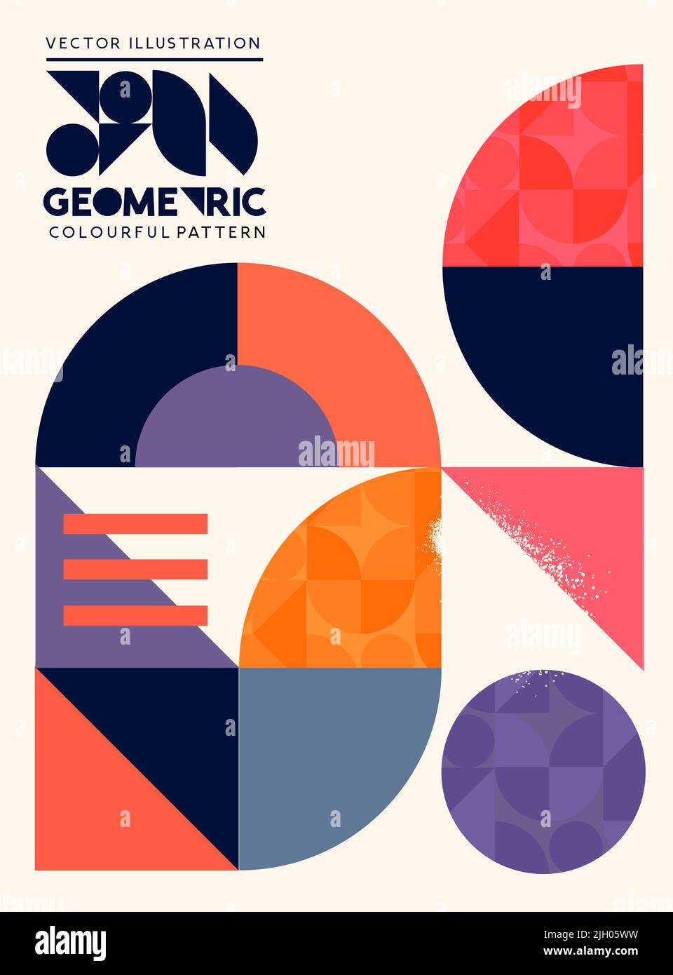 Modern geometric colourful shapes and pattern background. Vector ...