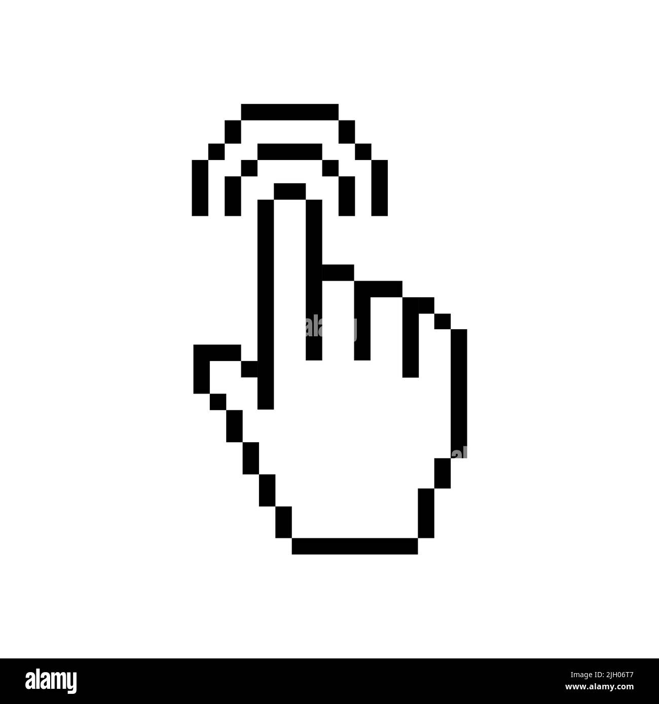 Pixel hand pointer icon gray. Vector illustration Stock Vector Image ...