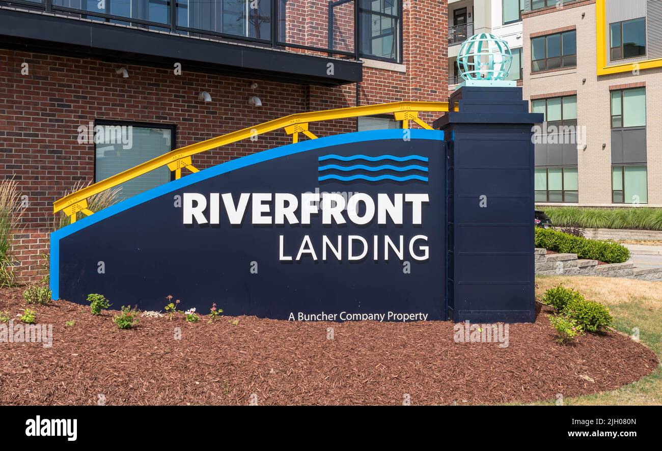 The Riverfront Landing sign for a housing community in the Strip ...