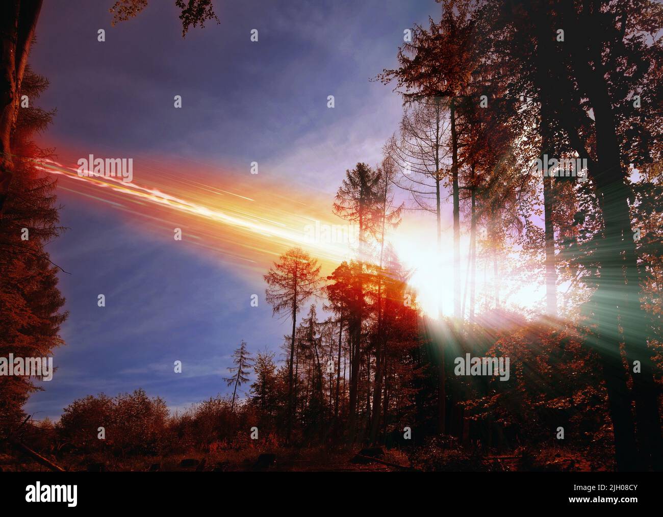 Tunguska event, illustration Stock Photo - Alamy