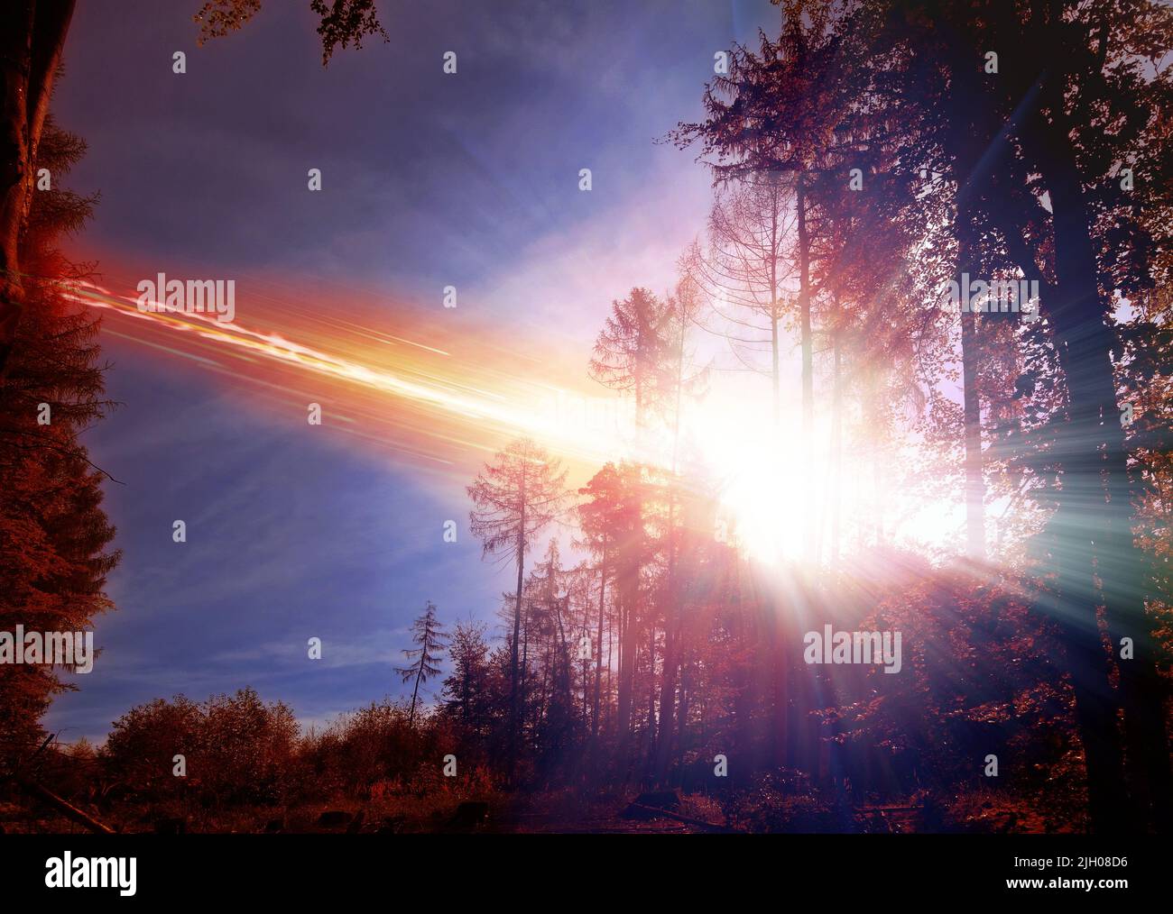 Tunguska event, illustration Stock Photo - Alamy