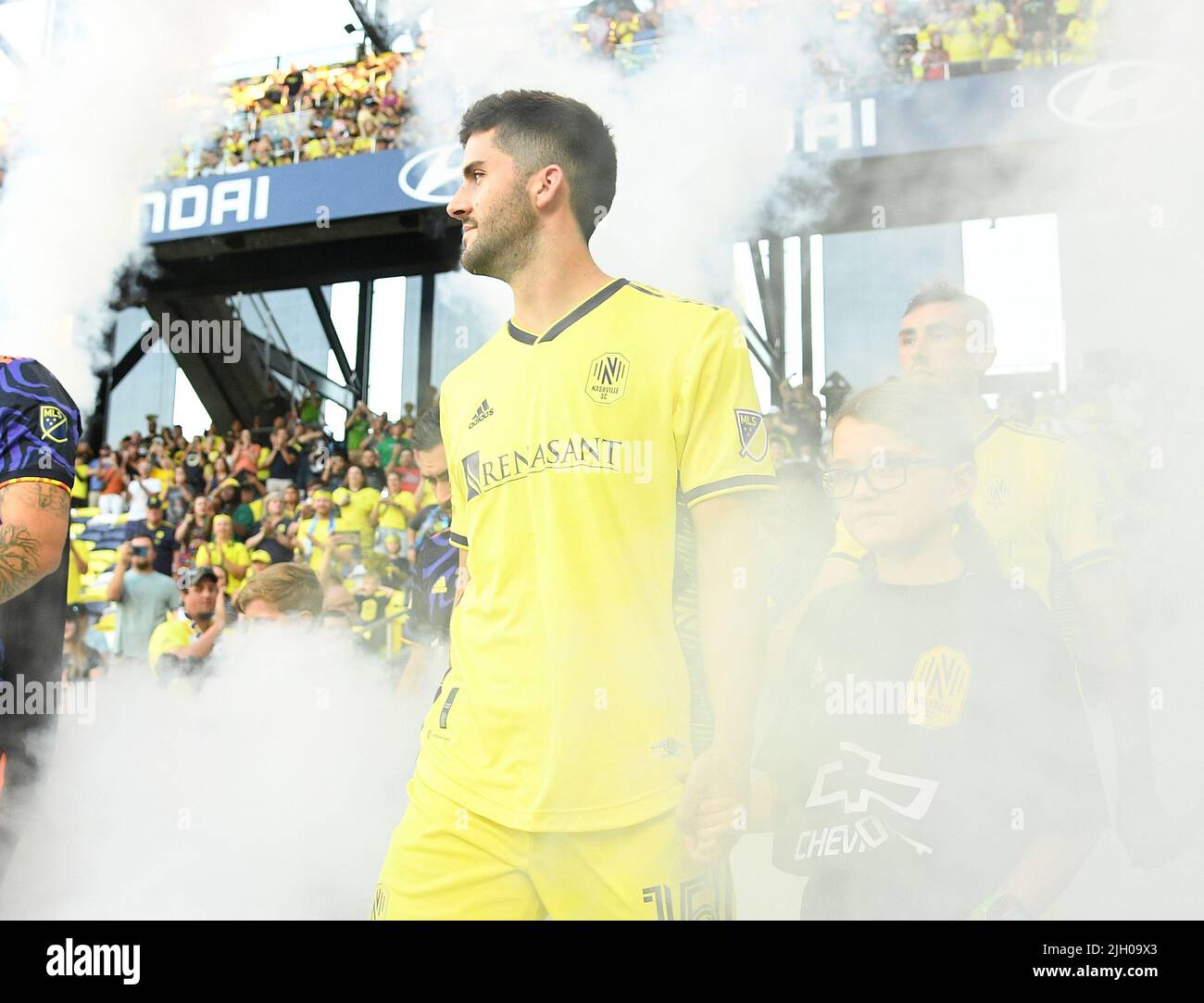 July 13, 2022: Nashville SC defender Eric Miller (15) walks through the ...