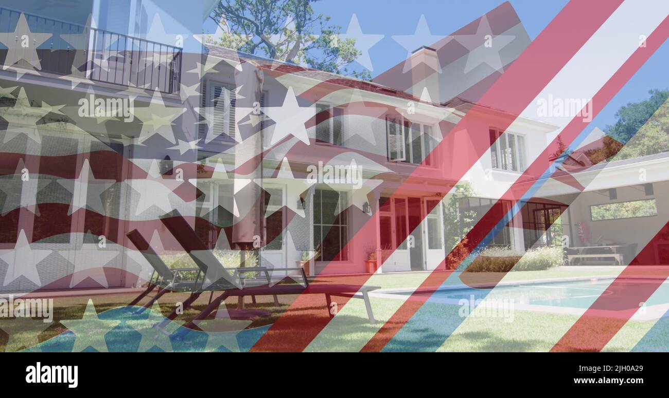 American flag house hi-res stock photography and images - Alamy
