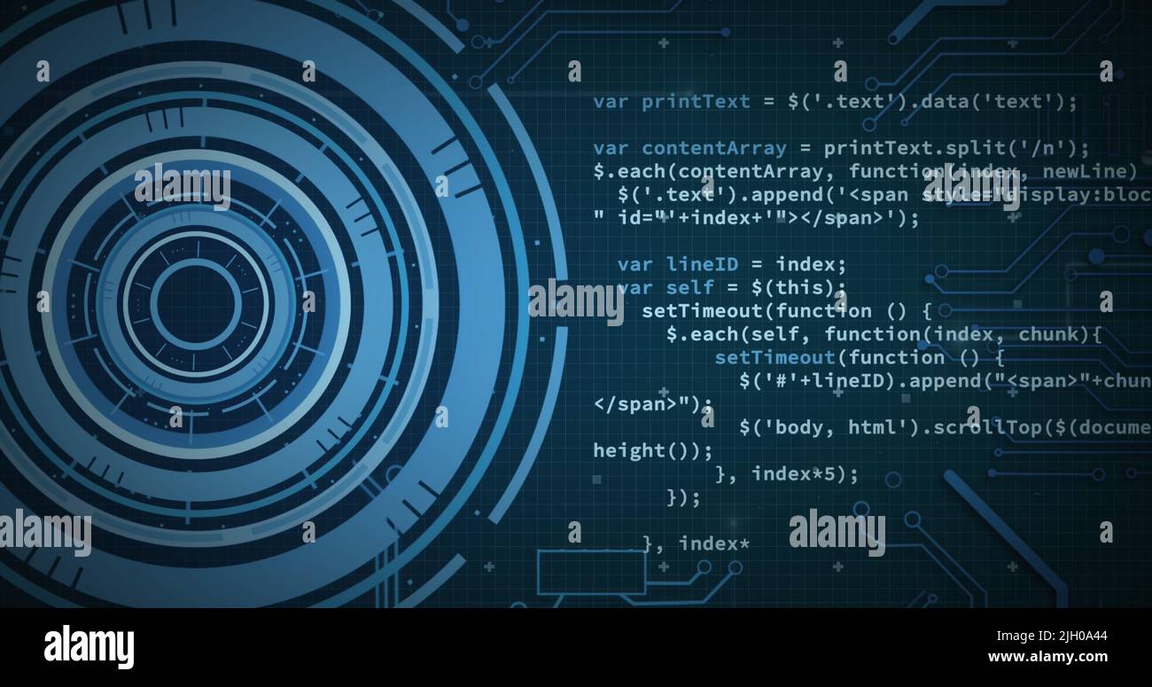Image of scope scanning and computer circuit board with data processing Stock Photo - Alamy