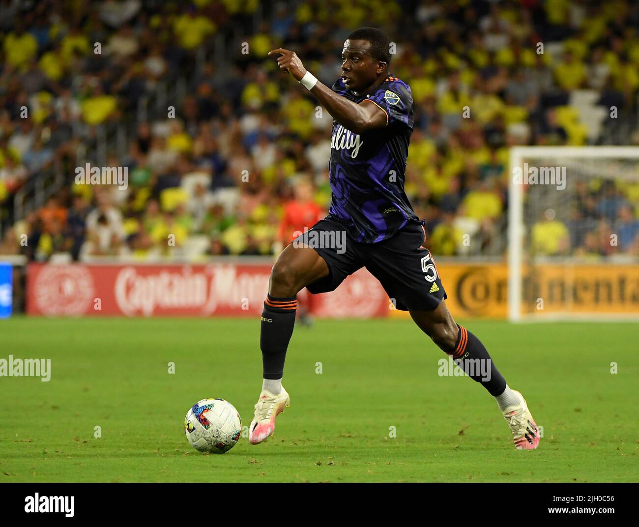 July 13, 2022: Seattle Sounders defender Nouhou Tolo (5) dribbles the ...