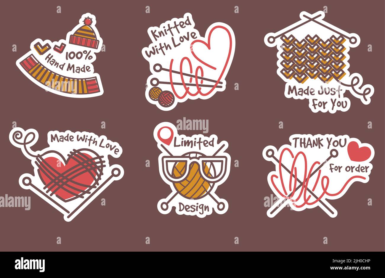 Handmade clothing sticker design, label set Stock Vector Image & Art ...