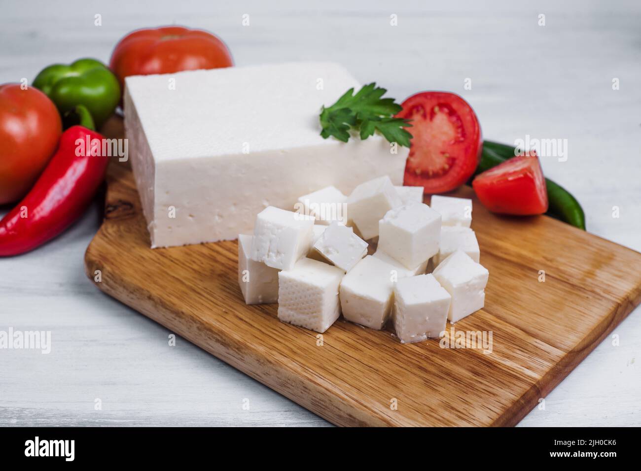 Mexican white panela cheese with fresh ingredients in Mexico Latin ...