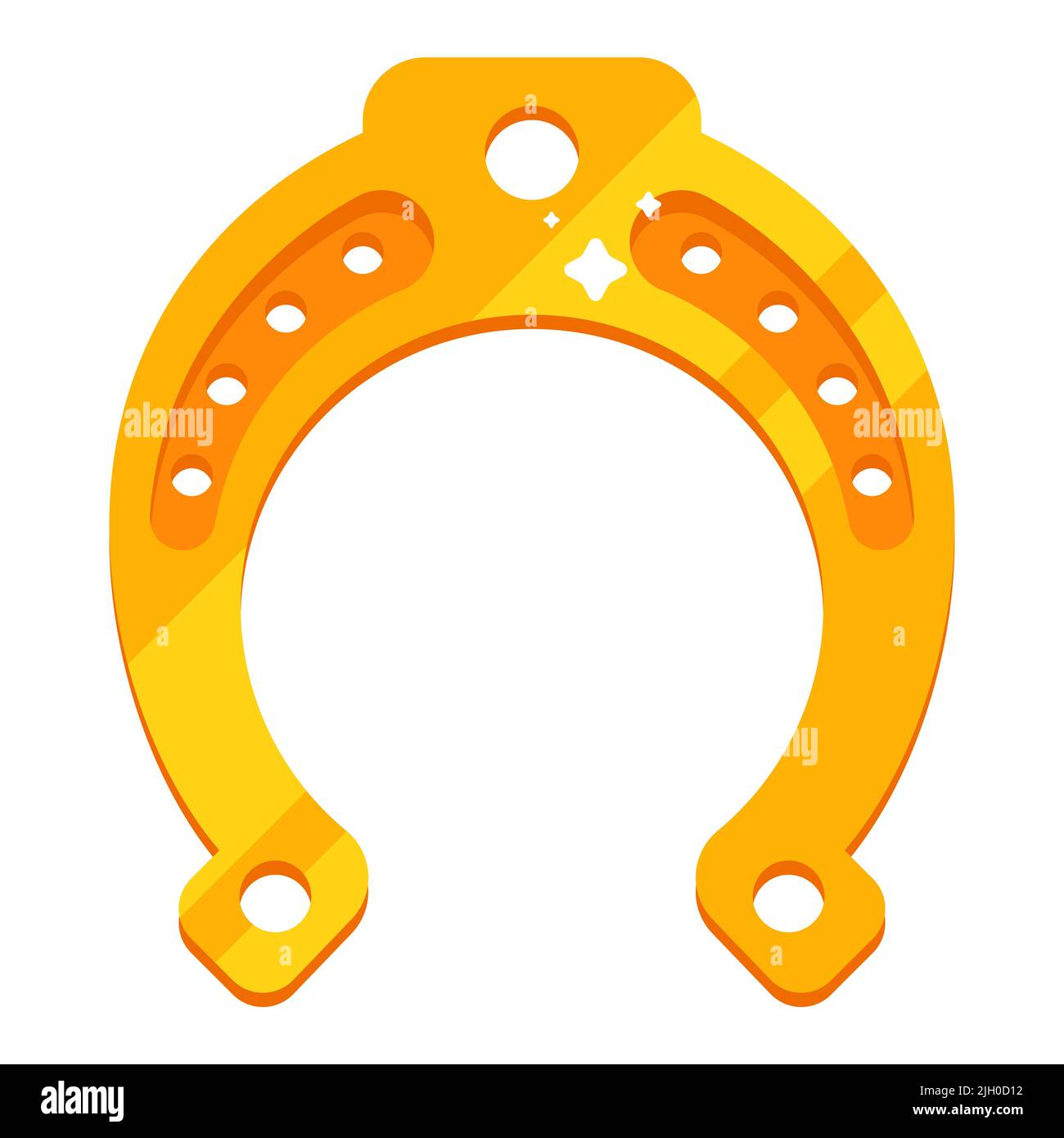 golden horseshoe. guardian of the house. good luck symbol. flat vector ...