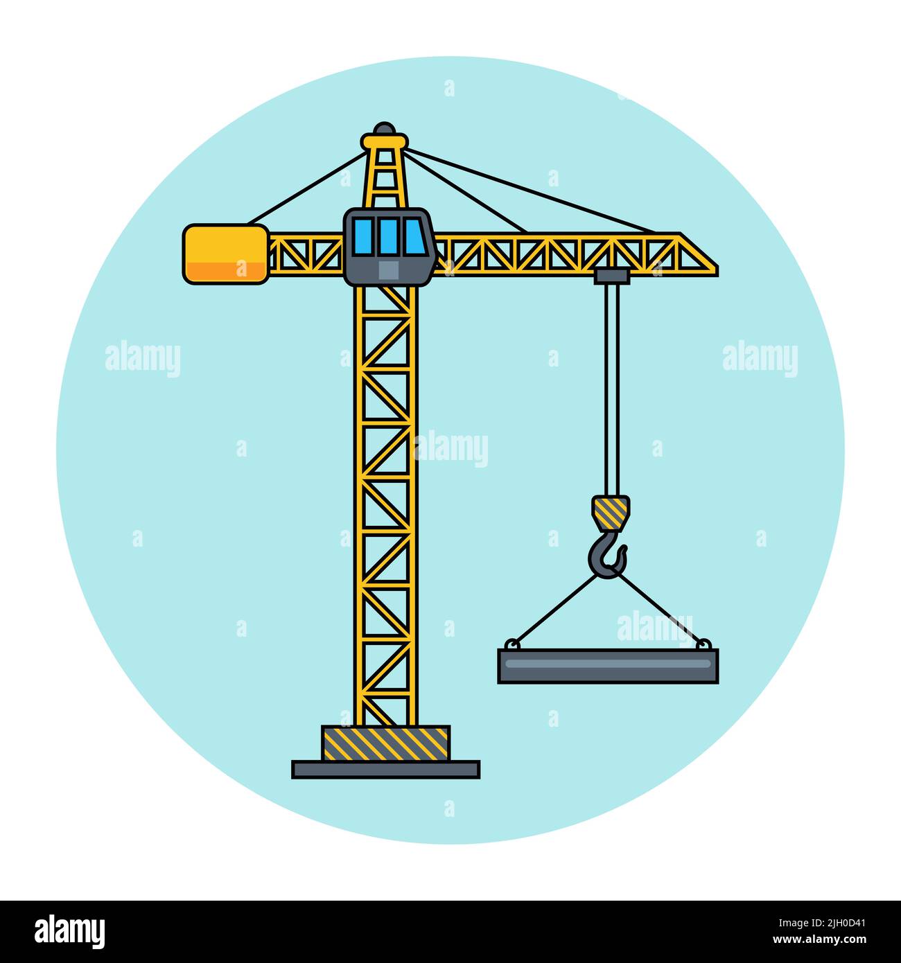 Crane hoist lifting a load Stock Vector Images - Alamy