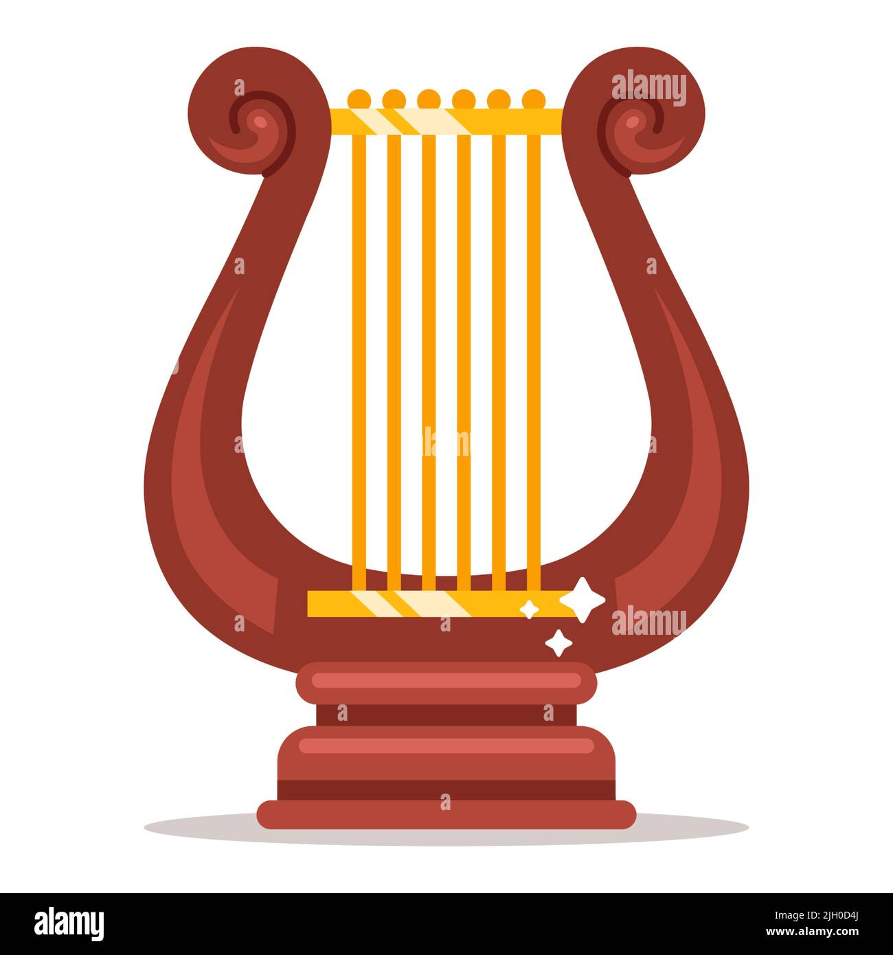 wooden Greek lyre. musical instrument in antiquity. flat vector ...