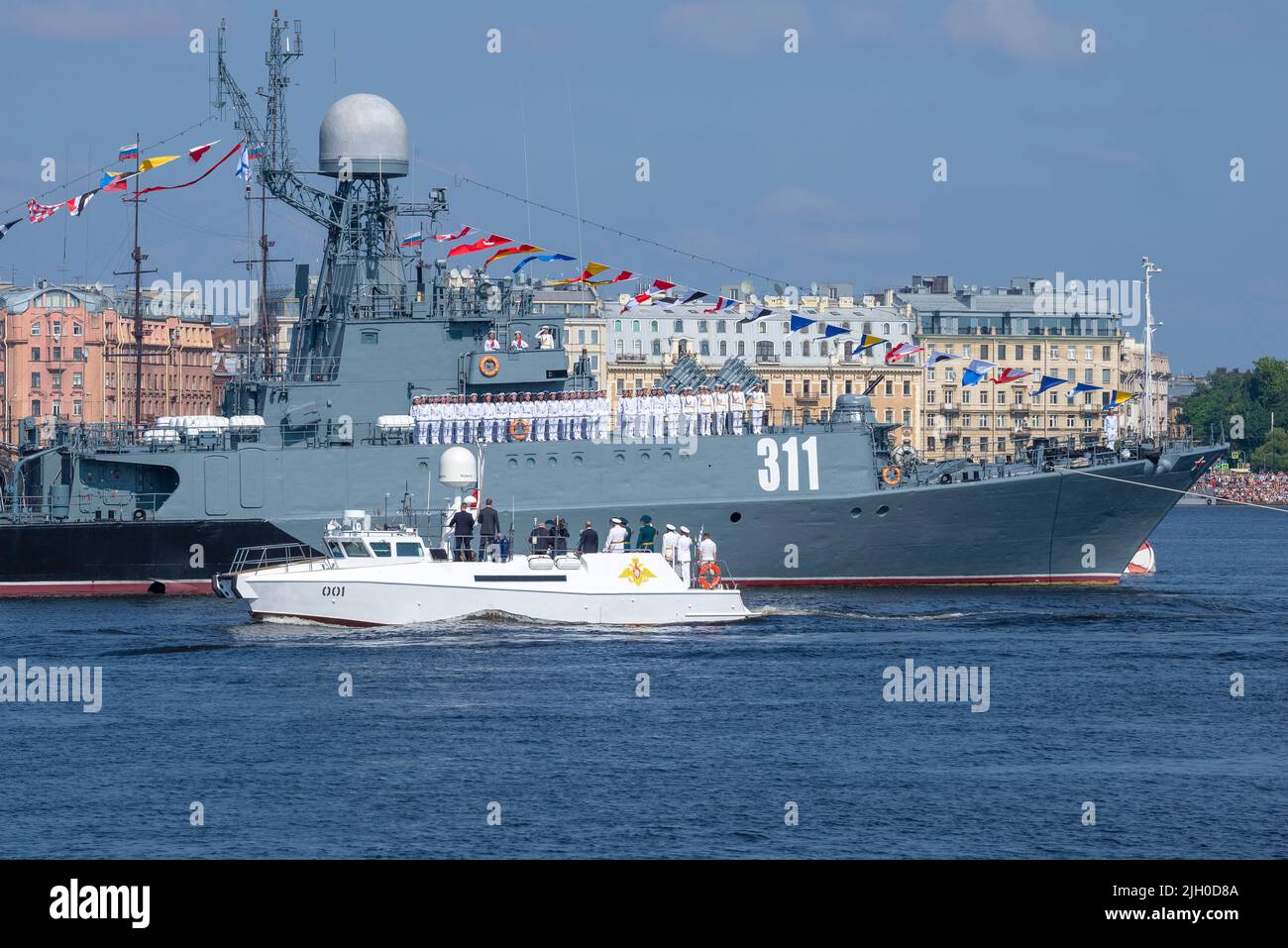 SAINT PETERSBURG, RUSSIA - JULY 29, 2018: Boat of the Supreme Commander ...