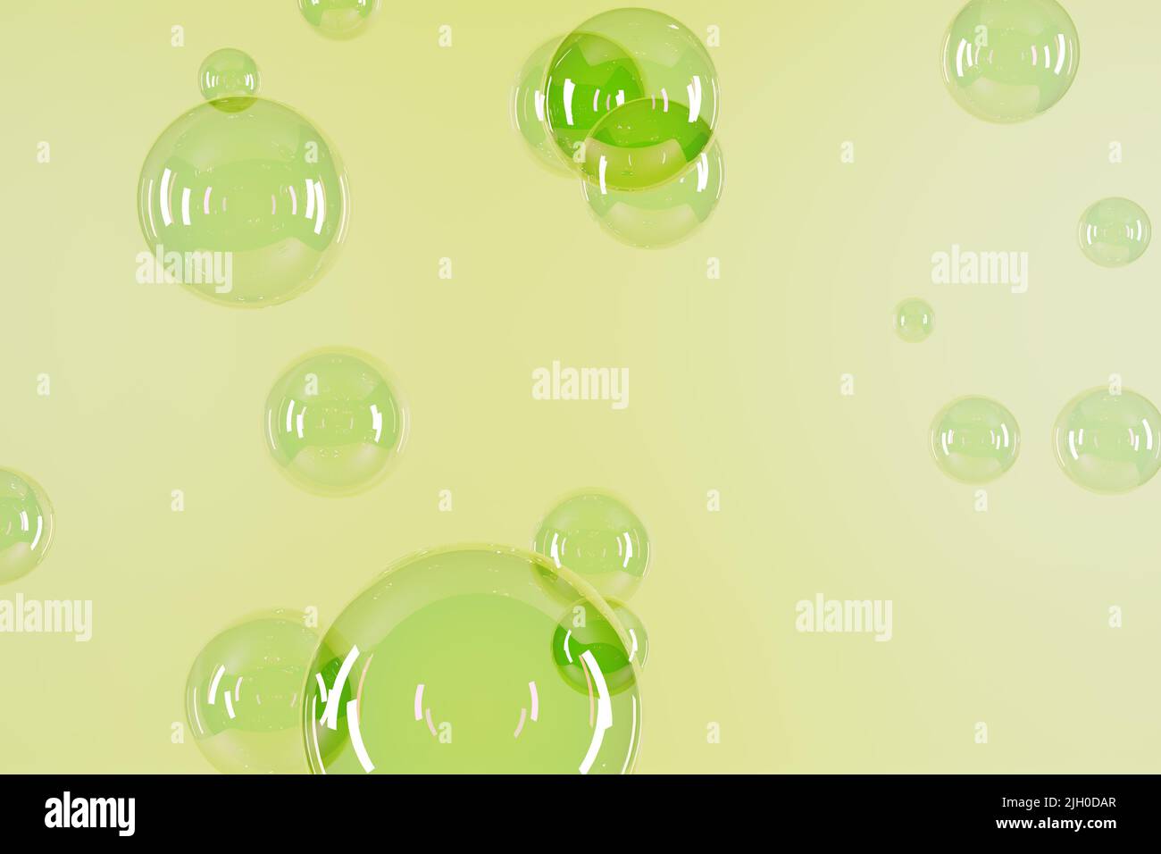 Green abstract soap bubbles balloons 3d render Stock Photo - Alamy
