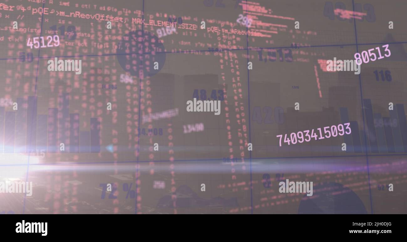 Image of data processing over cityscape Stock Photo - Alamy